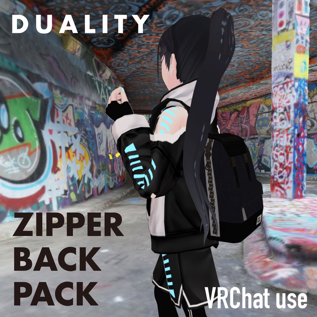 【リュック】ZIPPER-BACK PACK【VRChat】 - 𝗗𝗨𝗔𝗟𝗜𝗧𝗬 - BOOTH