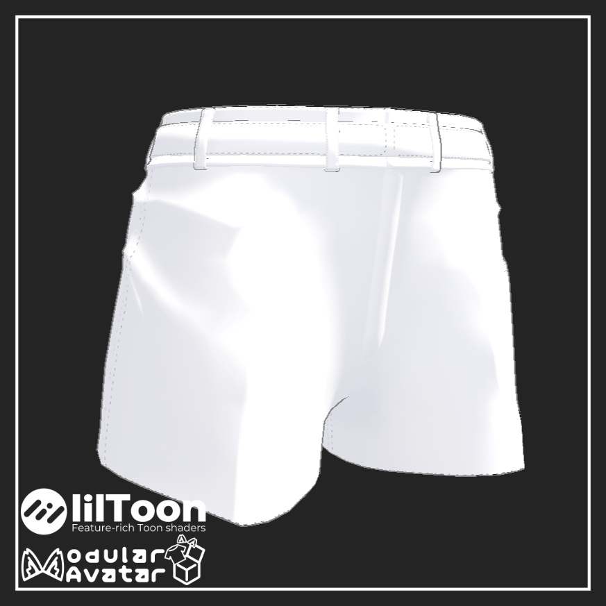 【VRChat】Highneck Zip Tops+Basic Short Pants / ハイネックジップトップス+ベーシックショートパンツ ...