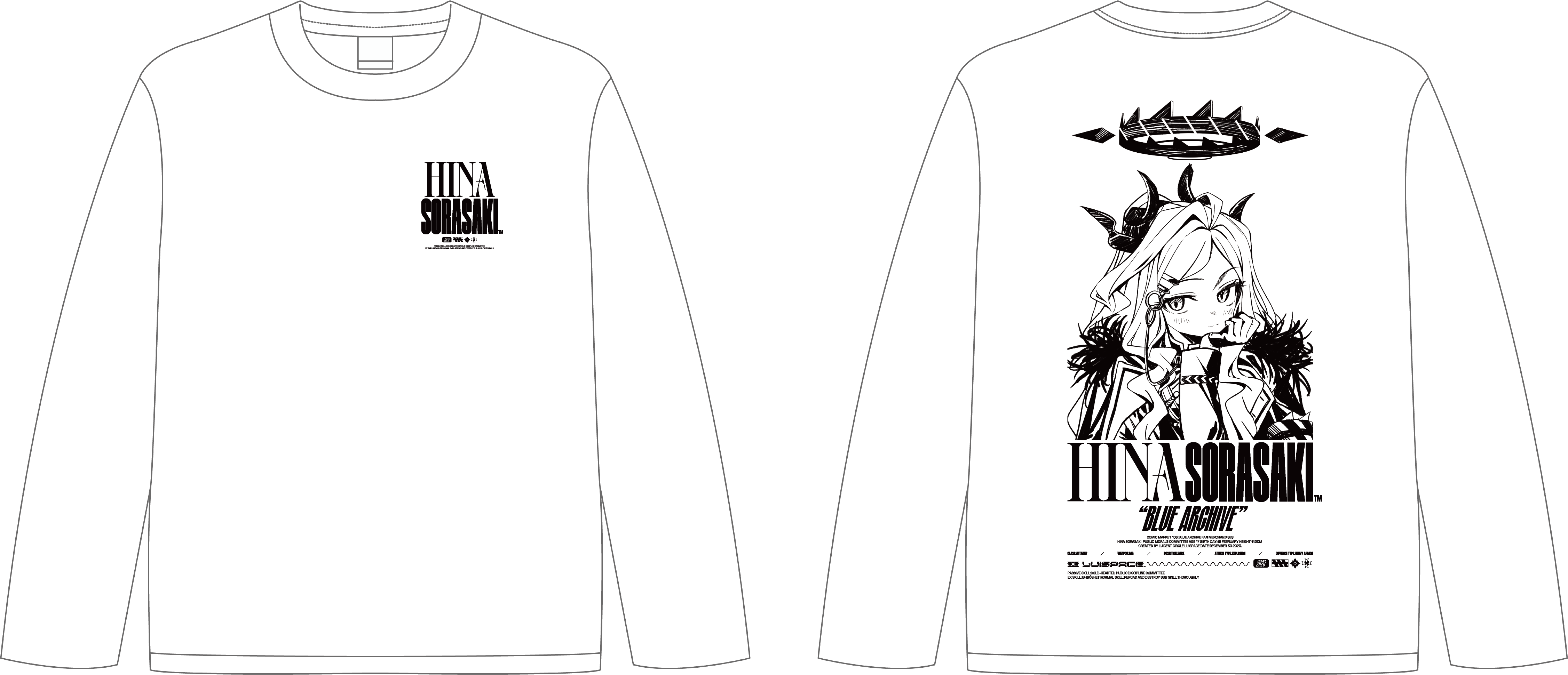 【ブルアカ】ヒナ ロングスリーブTシャツ - luicent - BOOTH