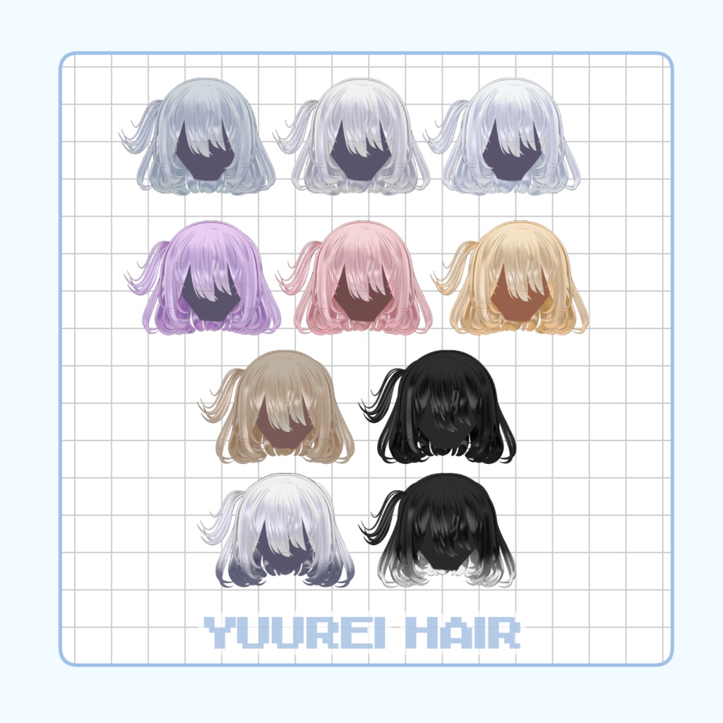 [VRC Hair] 2WAY COLOR YUREI HAIR - maisonusagi - BOOTH