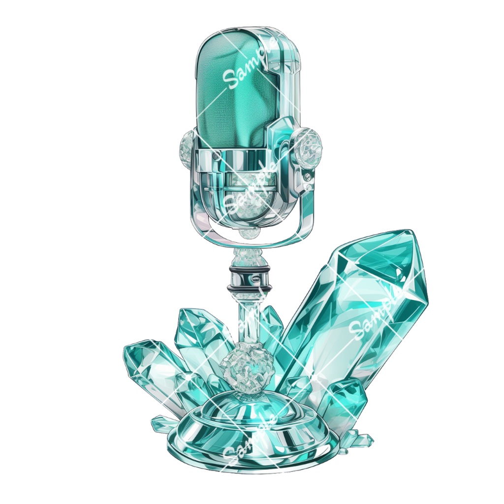 【配信用小物素材】クリスタルマイクセット(全10色) - rimo-art | 配信向け背景・小物素材屋 - BOOTH