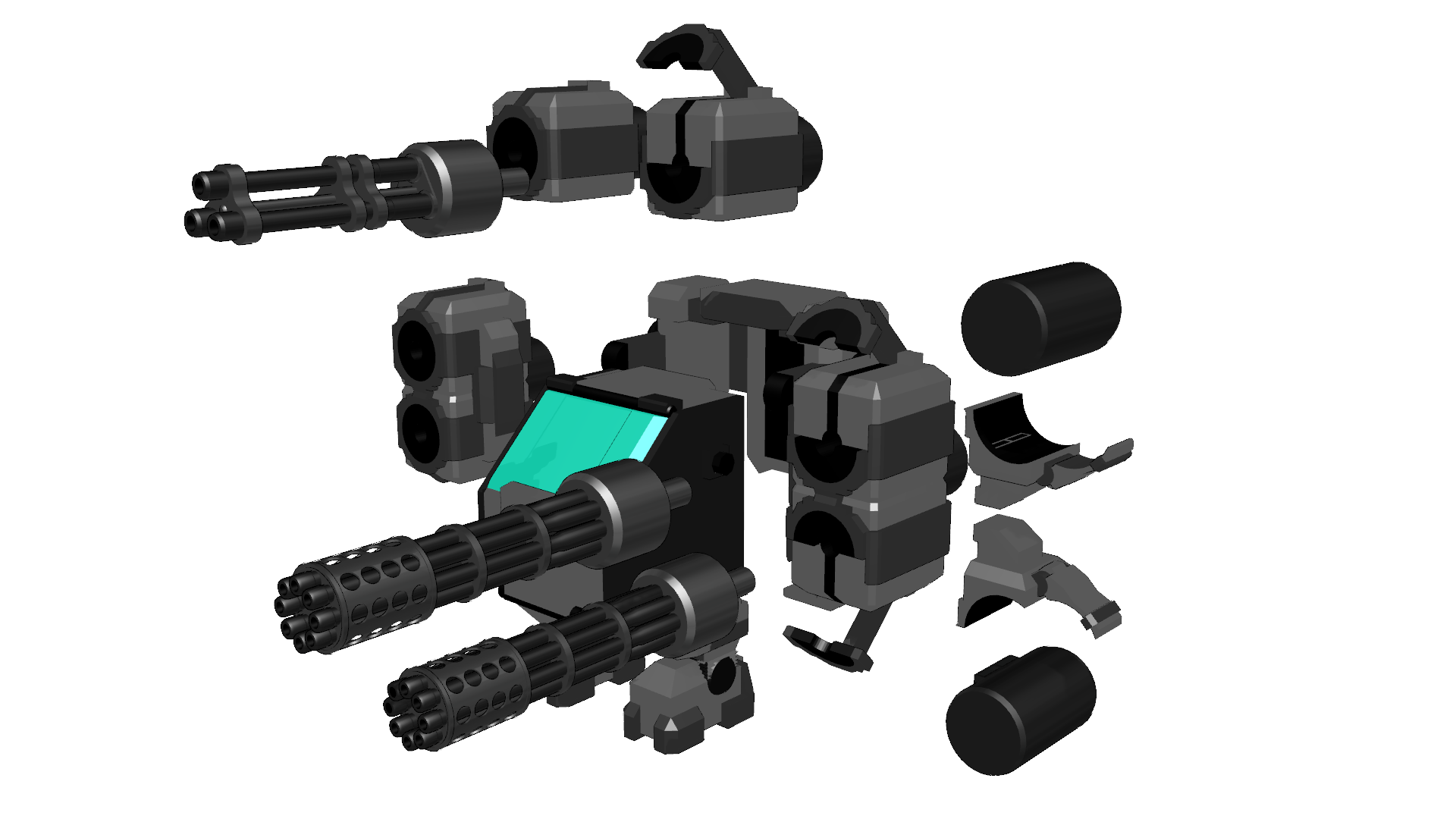 【カスタムオプション-02・MW用小型拡張フレーム+ガトリングユニット】 - ponkotsulabo - BOOTH