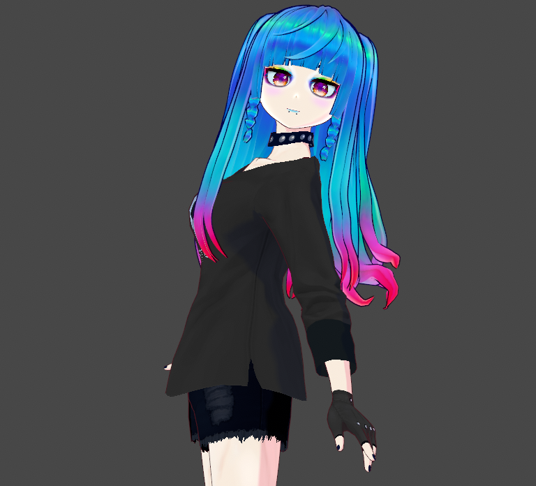 Vroid Studded Punk Goth Collar and Choker (x2 Types) - Spectre - BOOTH