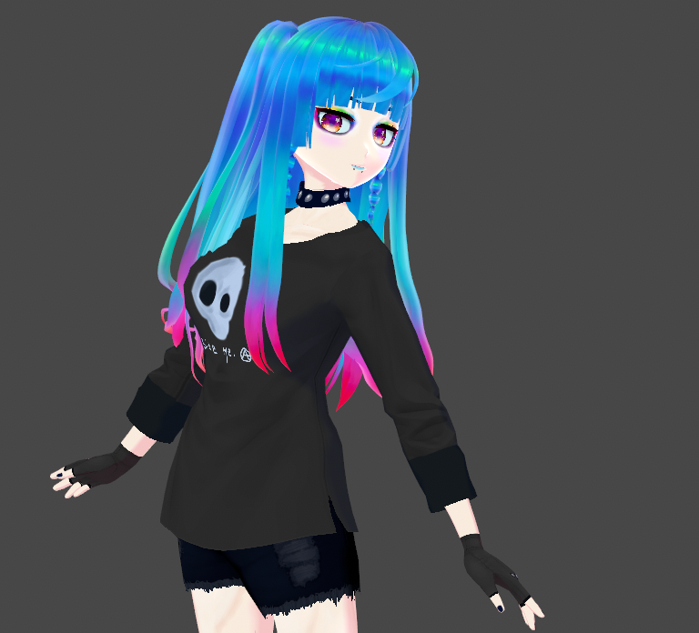 Vroid Studded Punk Goth Collar and Choker (x2 Types) - Spectre - BOOTH