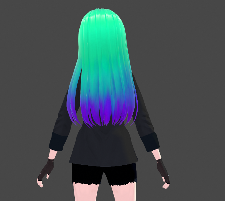 Teal Hair Purple Roots and Tips Vroid Texture - Spectre - BOOTH