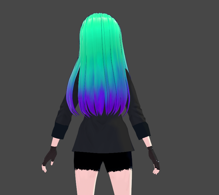 Teal Hair Purple Roots and Tips Vroid Texture - Spectre - BOOTH