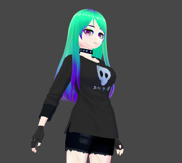 Teal Hair Purple Roots and Tips Vroid Texture - Spectre - BOOTH