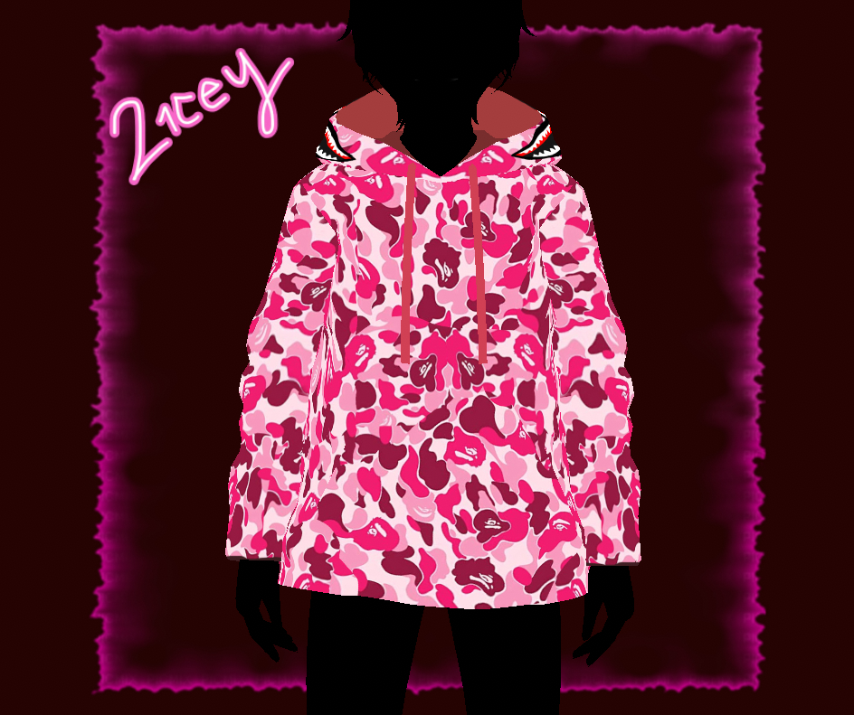 [ Vroid ] Pink Bape hoodie texture {unisex} - 2icey - BOOTH