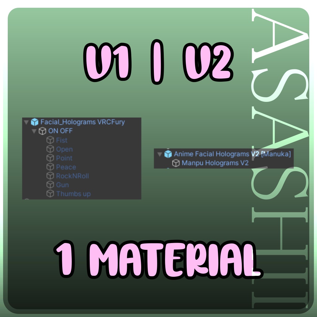 💬 Facial Manpu Holograms V2 🖼️ [For VRChat avatars] - asashi - BOOTH