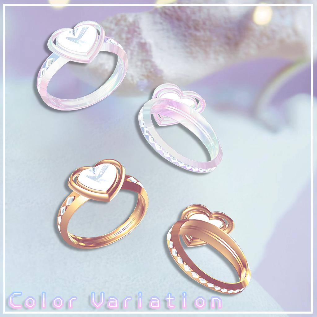 【VRChatアクセサリー】Aurora Heart Rings【指輪】 - 桜乃屋 - BOOTH