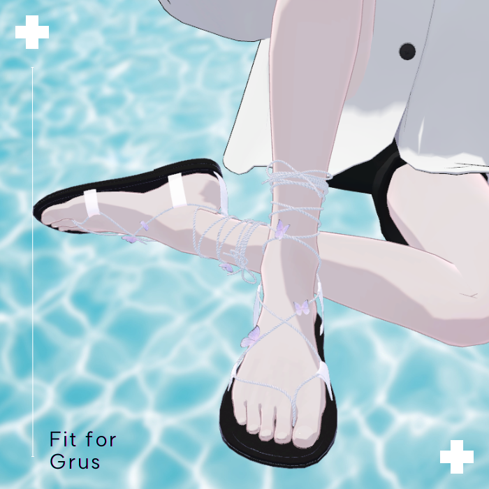 [4アバタ対応]Butterfly Sandal Shoes [Manuka/Shinra森羅/Grus/Hakka薄荷 ...