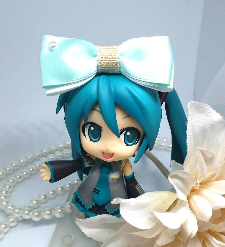 グリーンサテンのリボン【もちマス・ねんどろいど・ぬい 小物】 - リュリュ ボン【RyuRyu-bon】 - BOOTH