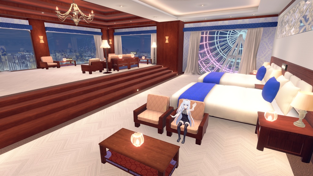 [サポート停止中] シティホテルの最上階 VRChatワールド Hotel Suite Room - リノールのどうぶつ雑貨店 - BOOTH