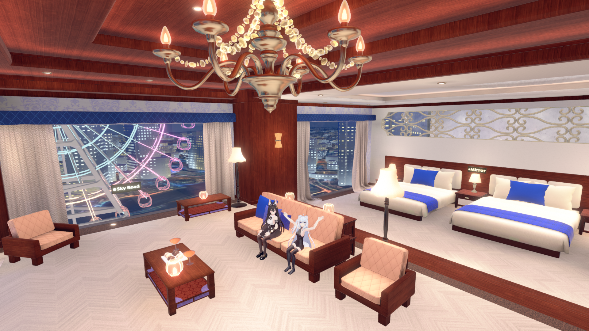 [サポート停止中] シティホテルの最上階 VRChatワールド Hotel Suite Room - リノールのどうぶつ雑貨店 - BOOTH