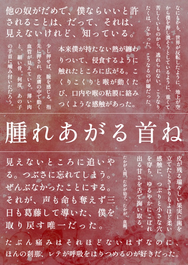 【mhyk夢】腫れあがる首ね - Nuit noire（真夜中文庫） - BOOTH