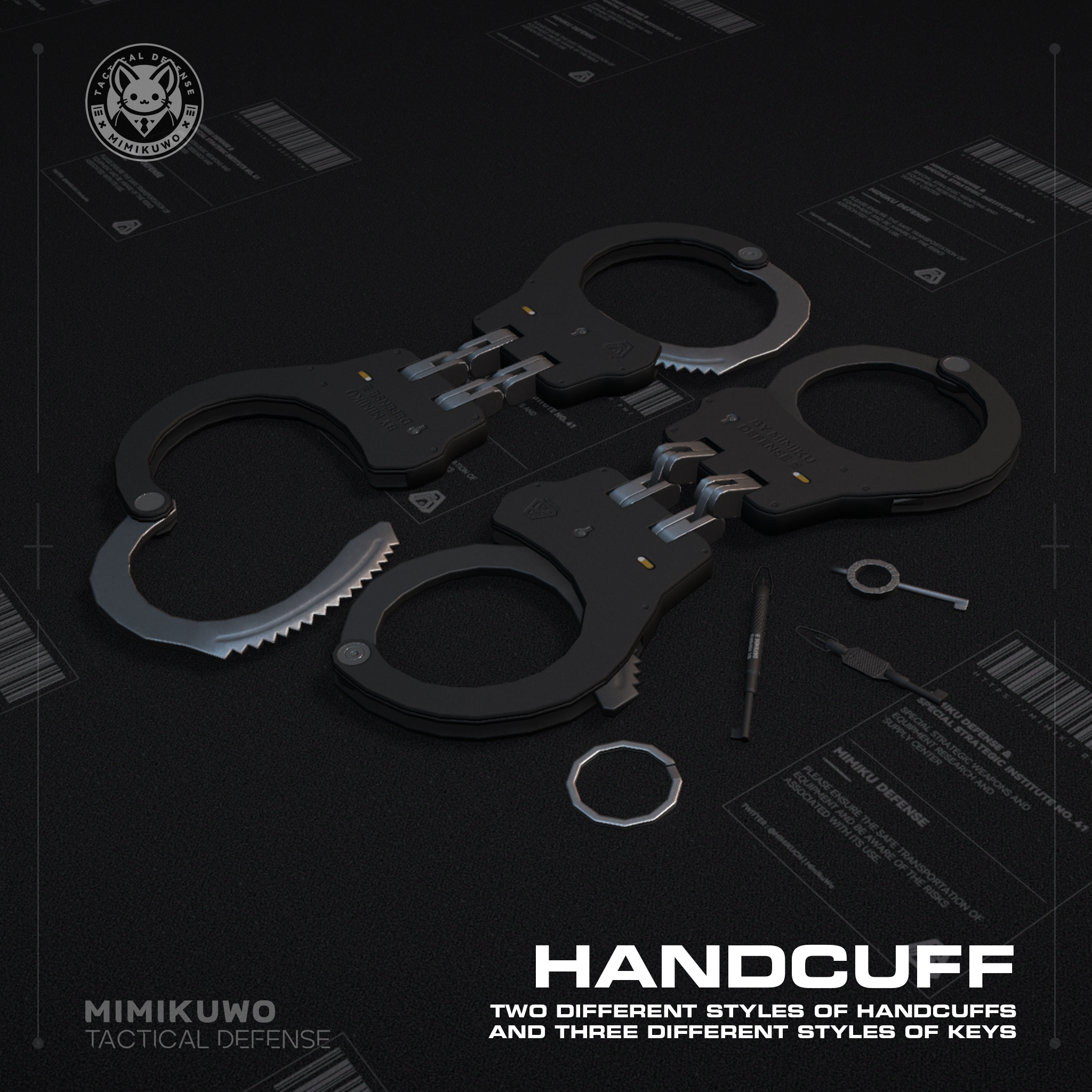 【3Dモデル】Handcuff | Handcuff Case | 手錠 | 手錠ポーチ | US Police style | 警察用 ...