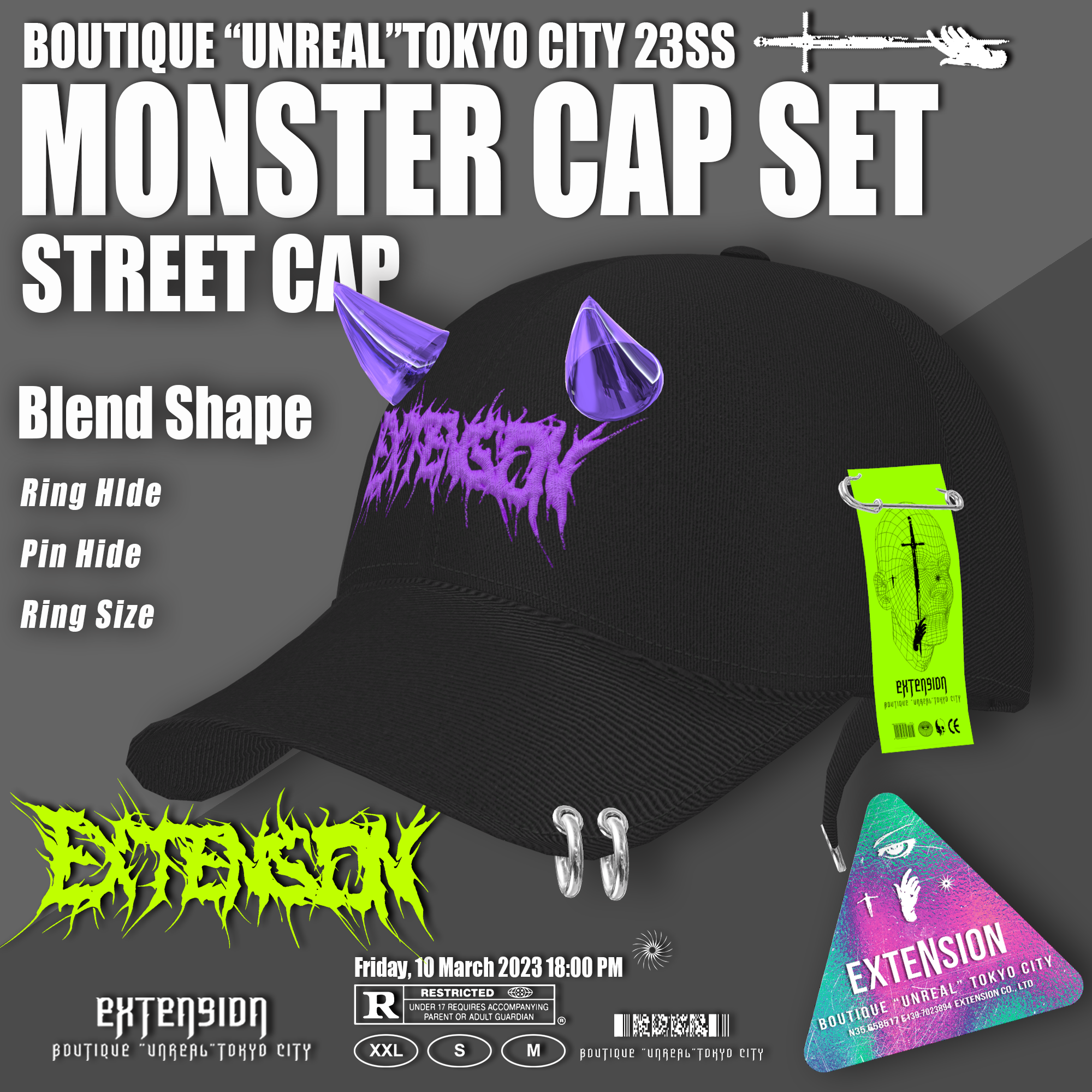 MONSTER CAP SET - EXTENSION CLOTHING - BOOTH