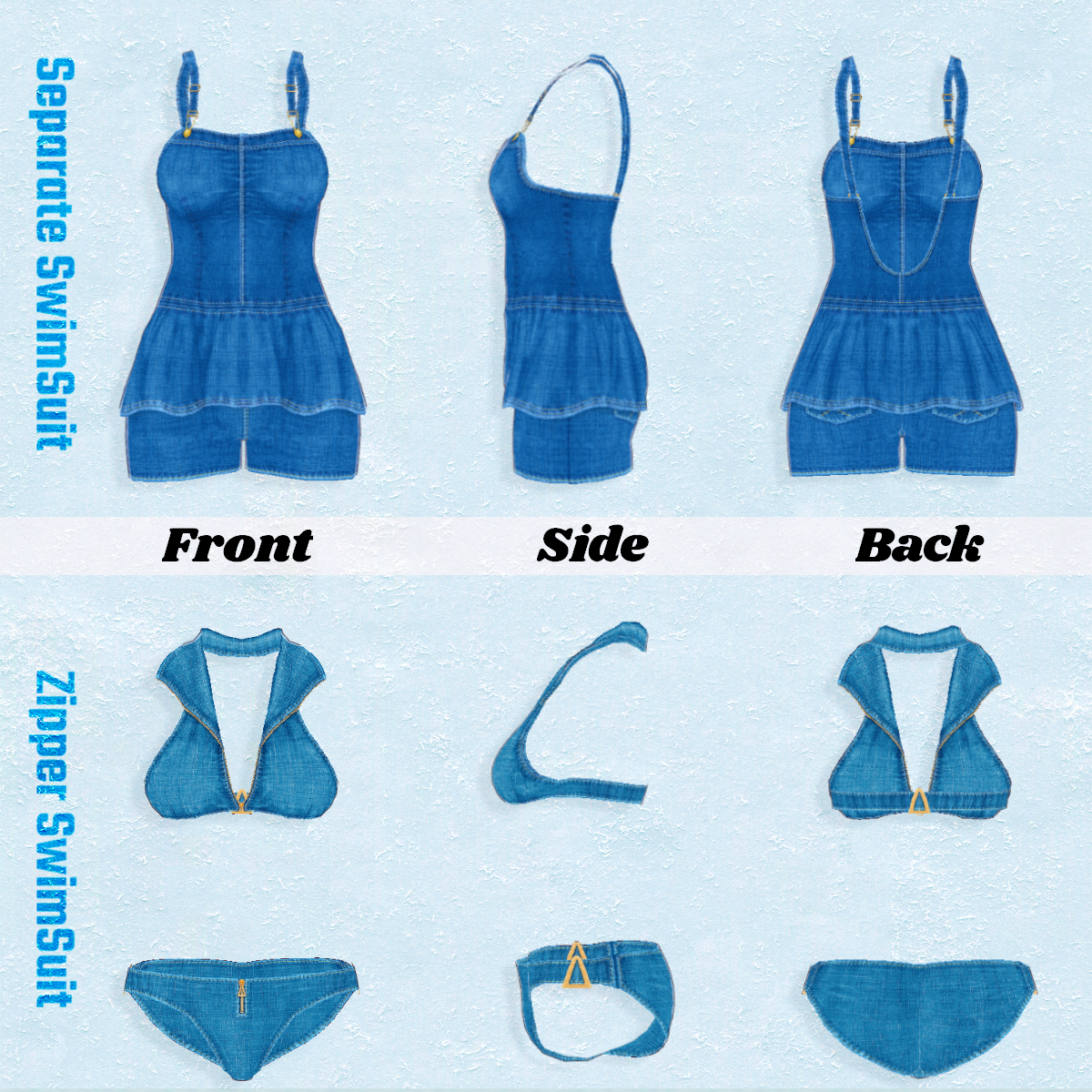 【VRoid】Denim SwimSuit 2pattern4Color デニム水着【テクスチャ】 - KoYoMi Works - BOOTH