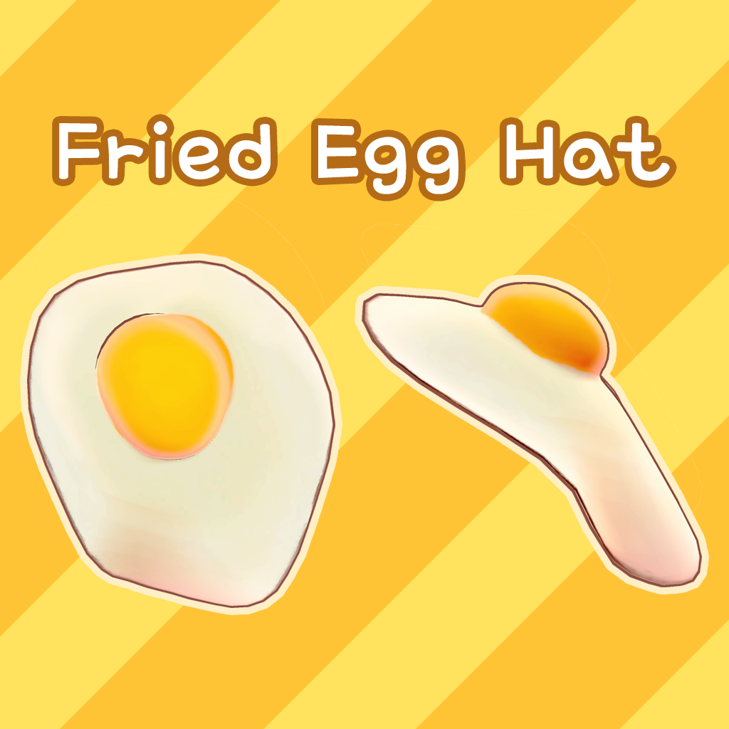[VRChat用/無料(Free)] 目玉焼き 帽子 / Fried Egg Hat - Newtha - BOOTH