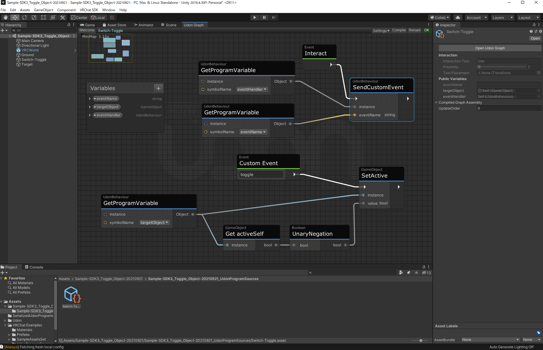 Toggle Object Activity Sample for VRChat SDK3 Udon Graph - 我楽多屋 Wizdom ...