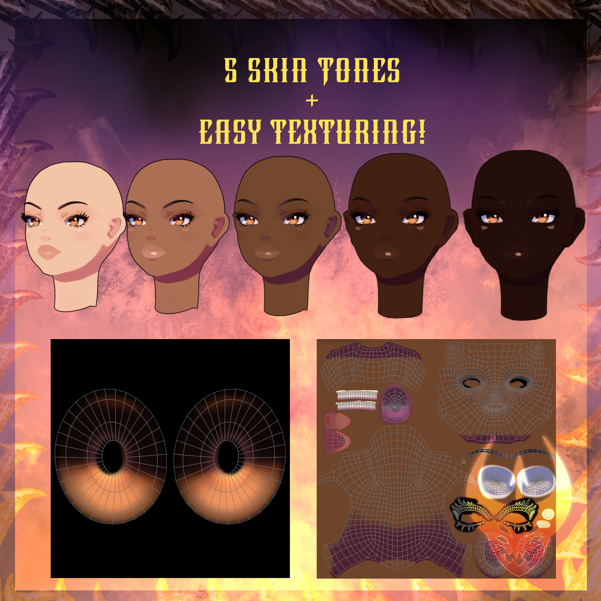 Afrocentric Female Anime Head VRChat {QUEST Compatible} [Wacky] - Wacky ...