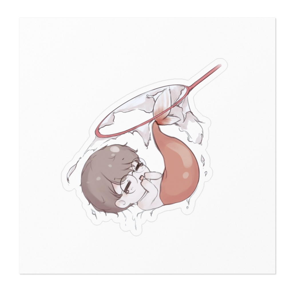 金魚ユゲ ホワイトステッカー - yuge-yrg - BOOTH