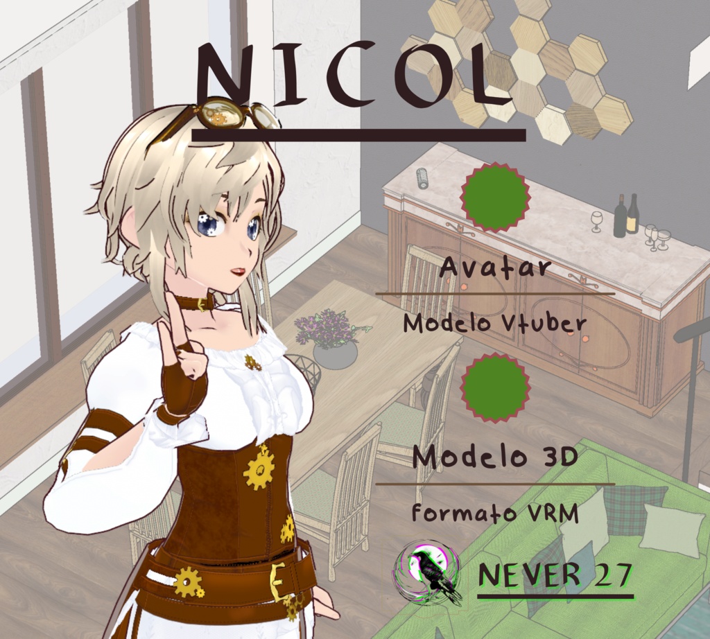 Model 3D vrm =-= NICOL STEAMPUNK=-= - Never27 - BOOTH