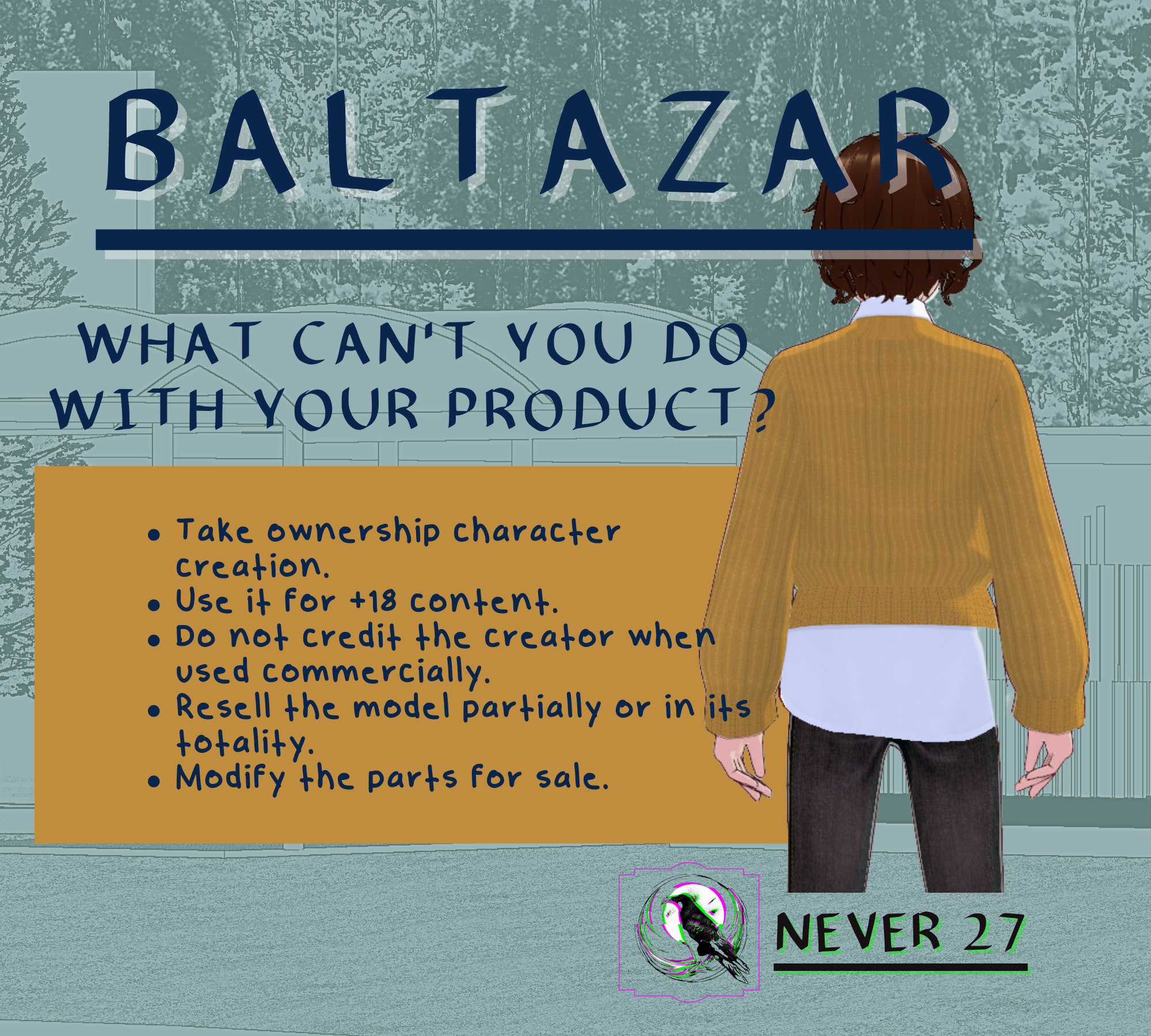 Model 3D vrm =-= BALTAZAR =.= - Never27 - BOOTH