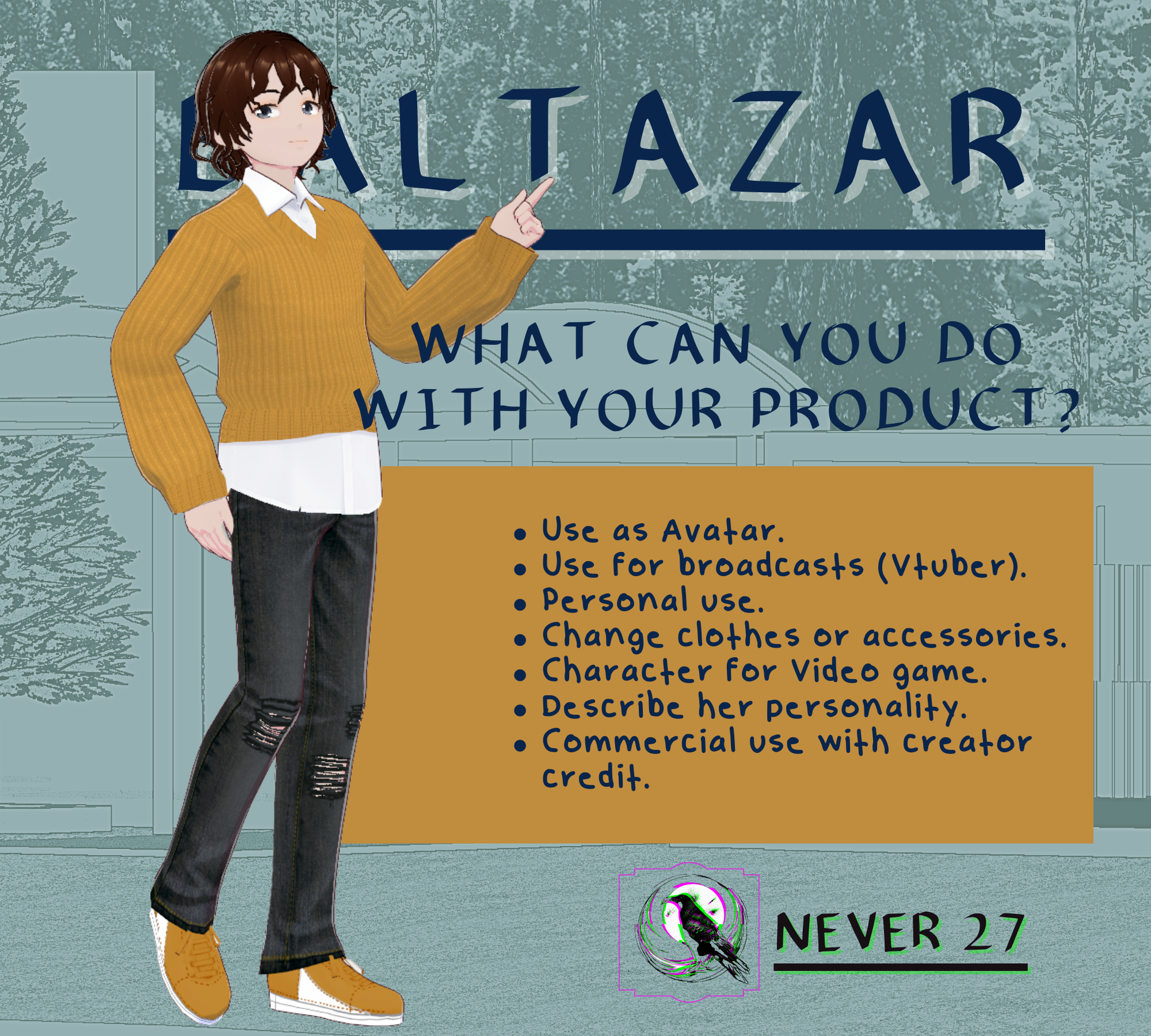 Model 3D vrm =-= BALTAZAR =.= - Never27 - BOOTH