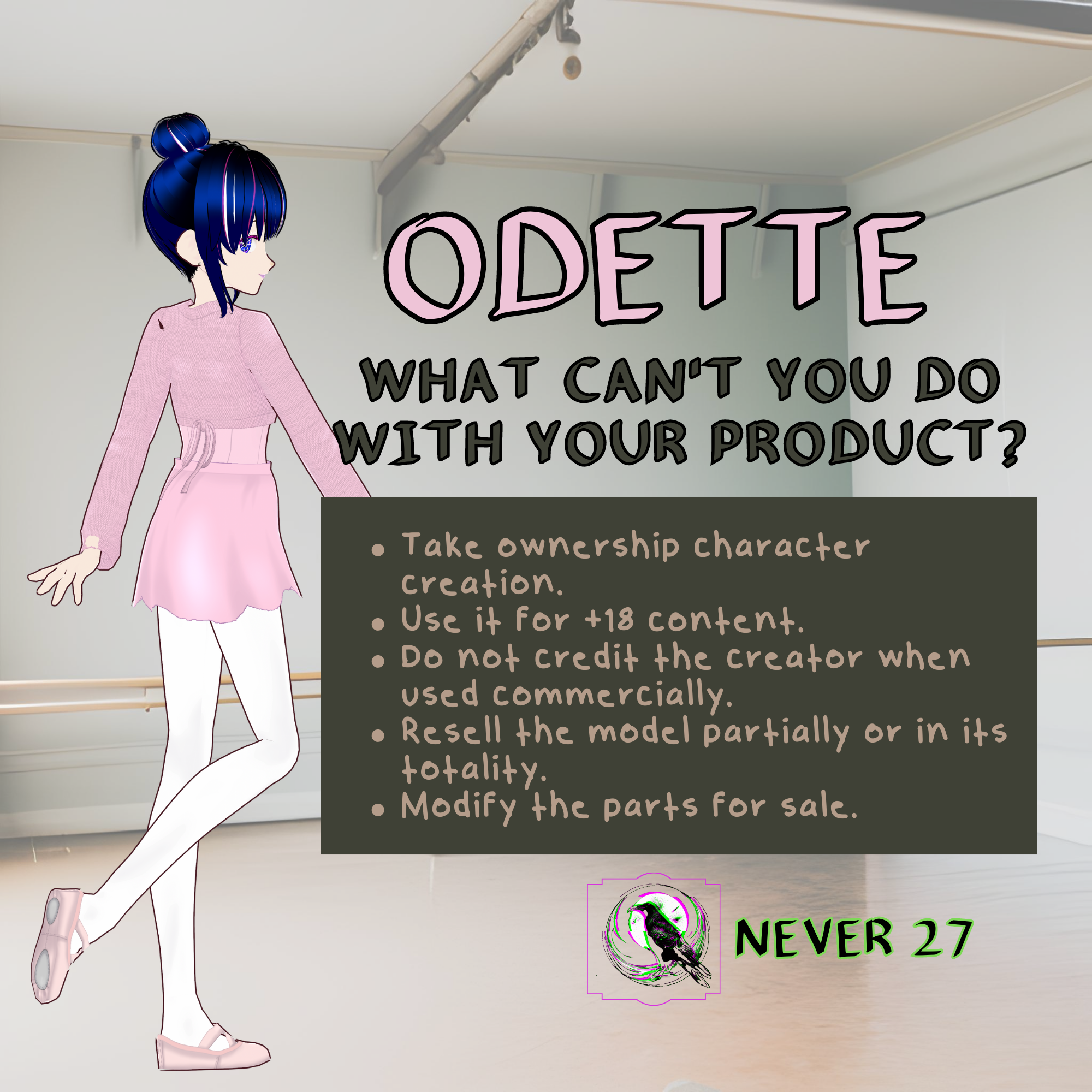 Model 3D vrm =-= ODETTE =.= - Never27 - BOOTH