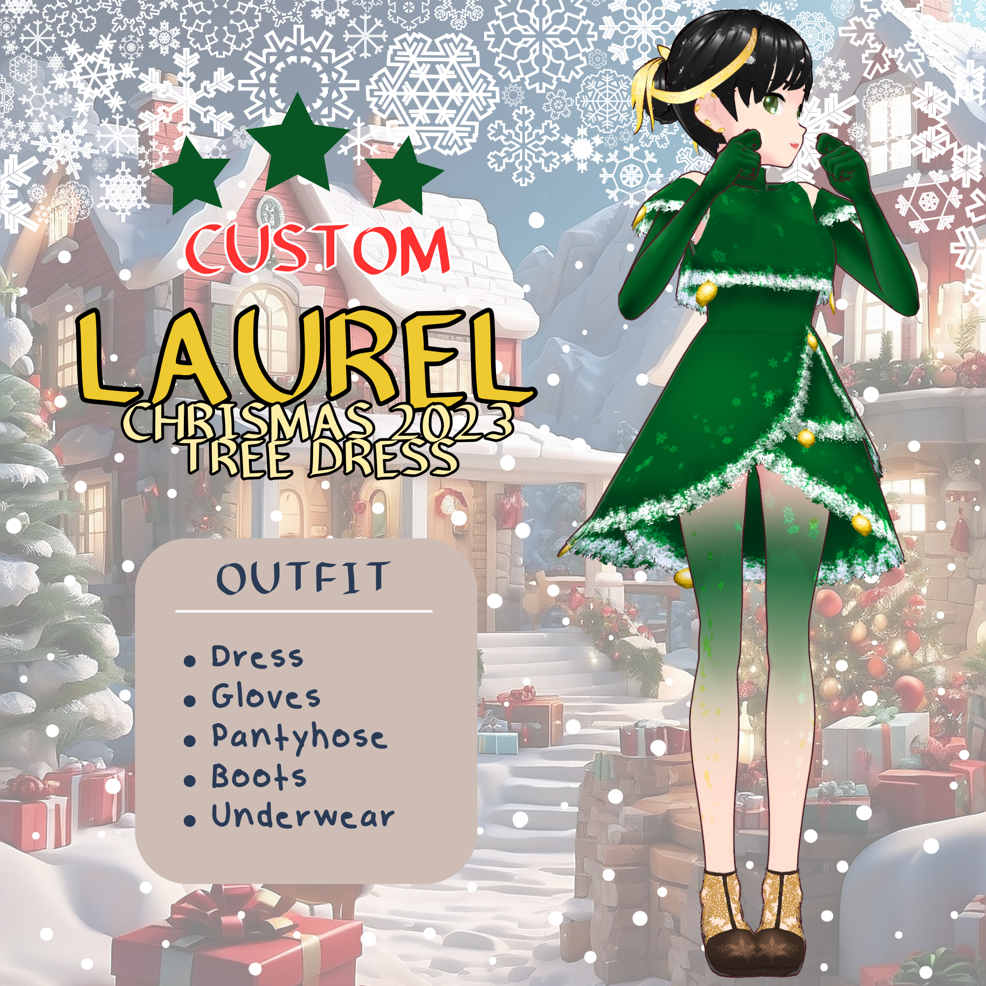 Model 3D vrm =-= LAUREL 2023 CHRISTMAS TREE =-= - Never27 - BOOTH