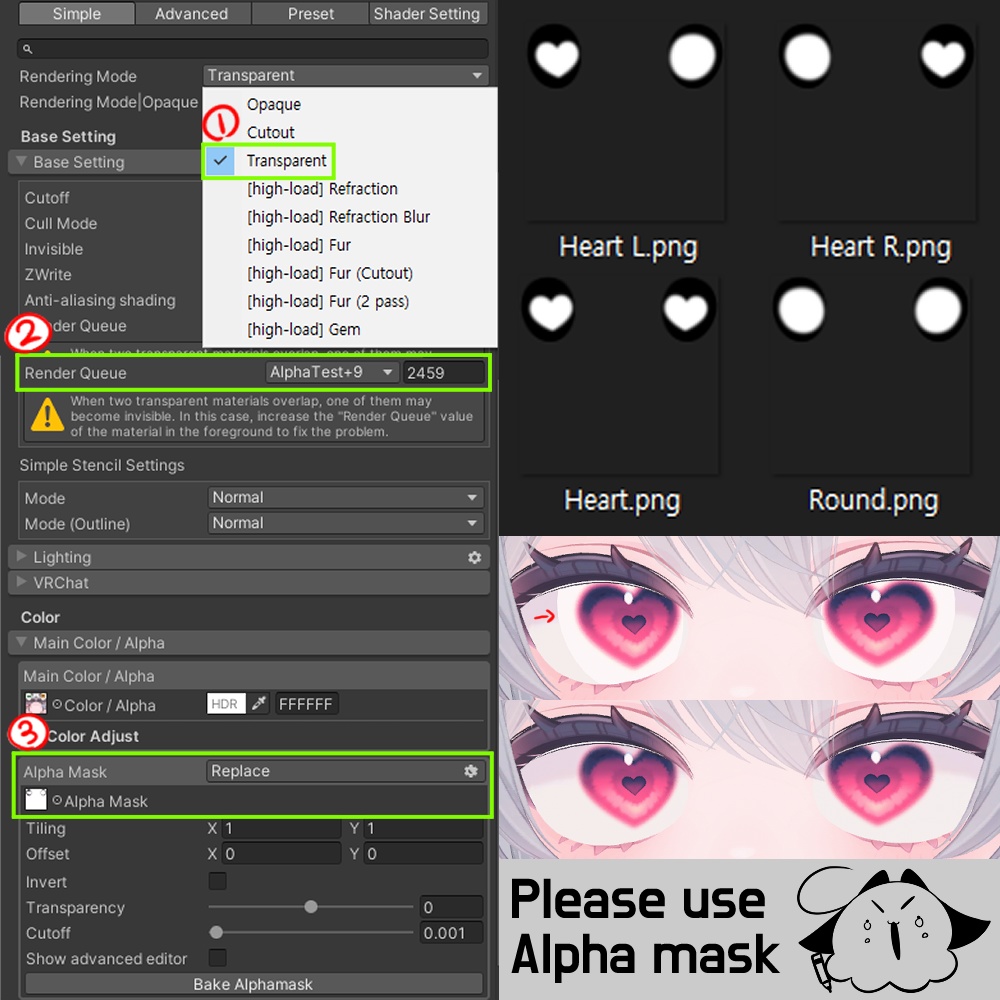 [ZEF] Lime Heart shapes Eye Texture - zzeff - BOOTH
