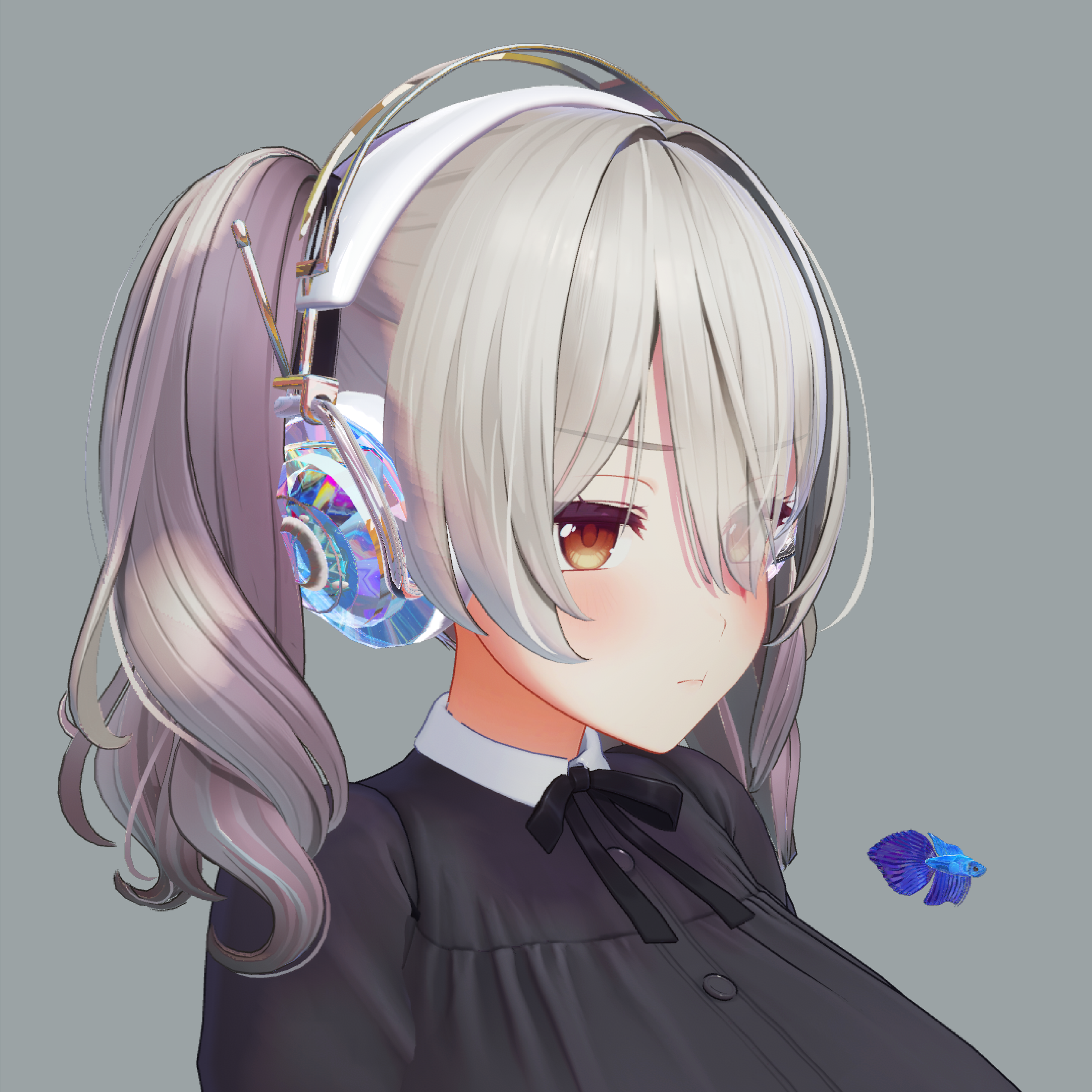 【MA対応】 泳ぎ回るおさかなペット付きヘッドフォン - AquaBeats headphones【ギミック付 / 全アバター対応 ...