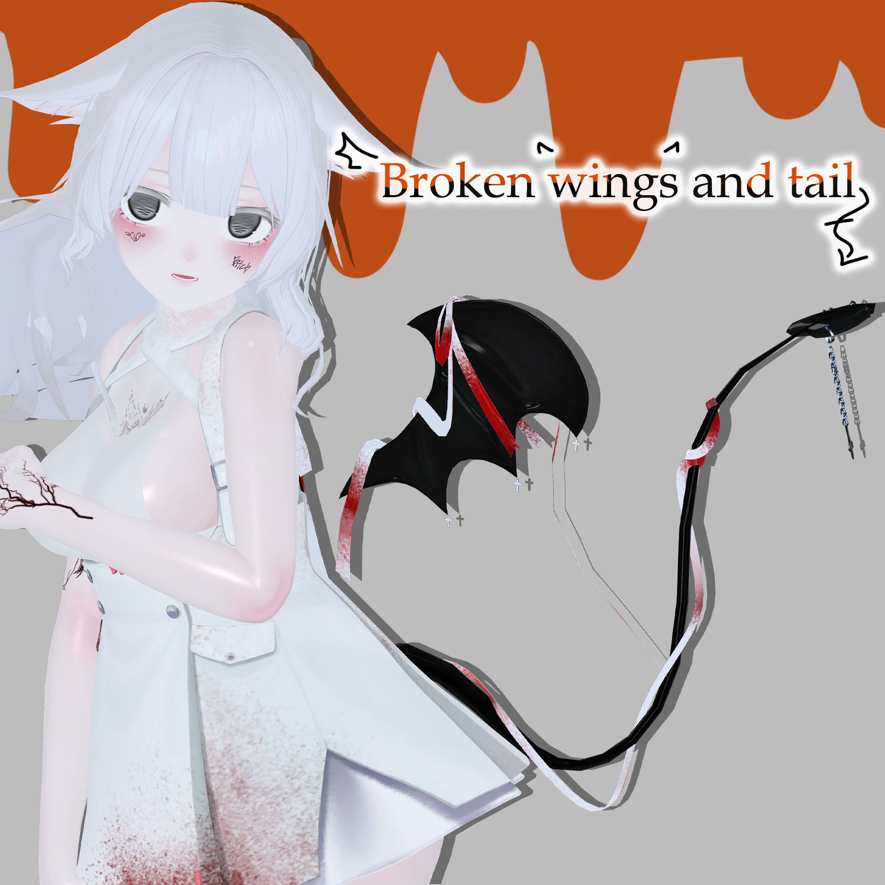 𝐁𝐫𝐨𝐤𝐞𝐧 𝐕𝐚𝐦𝐩𝐢𝐫𝐞 𝐖𝐢𝐧𝐠𝐬 𝐚𝐧𝐝 𝐓𝐚𝐢𝐥 - cocoaalice - BOOTH