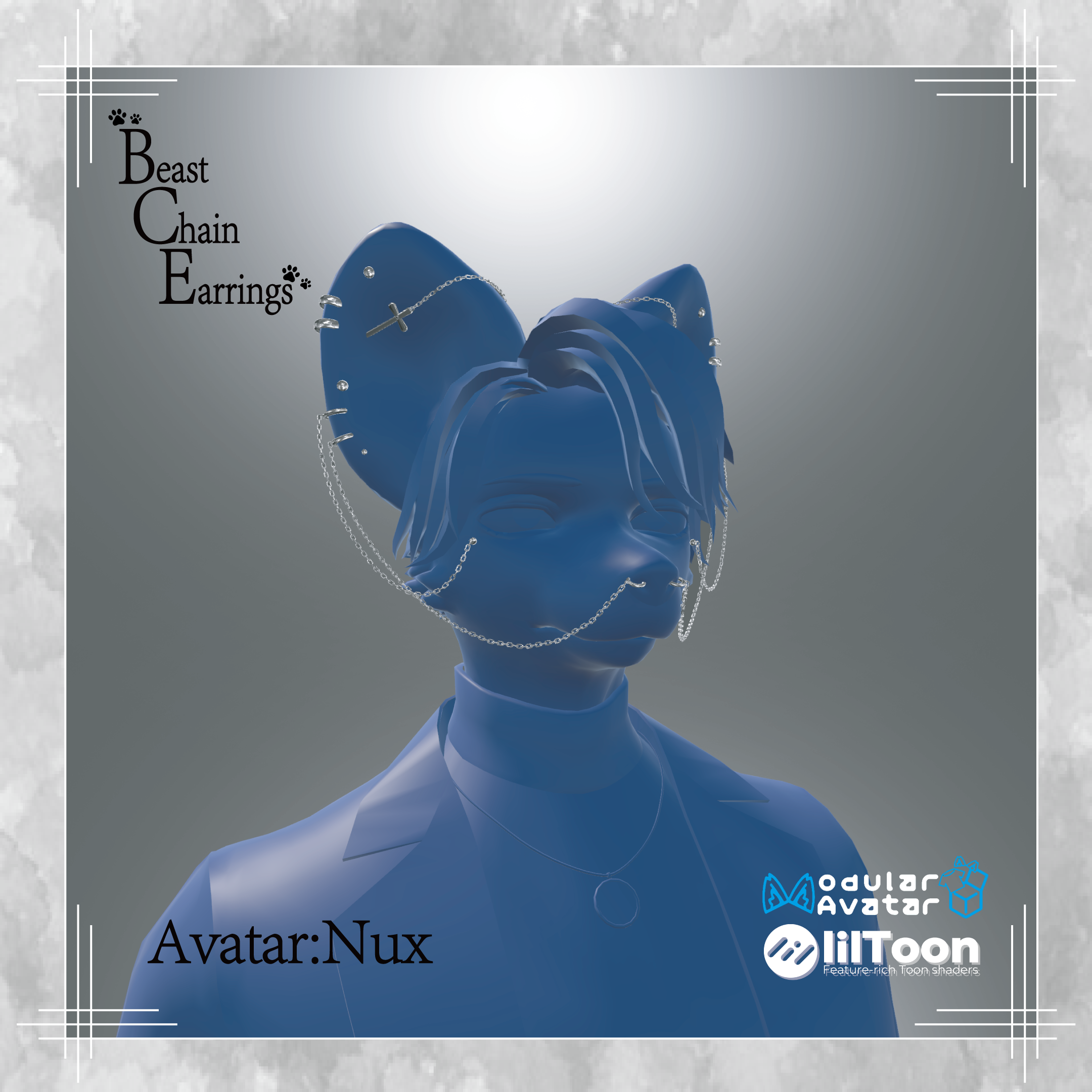 【3アバター対応】Beast Chain Earrings MA設定済 - TakeYakiShop - BOOTH