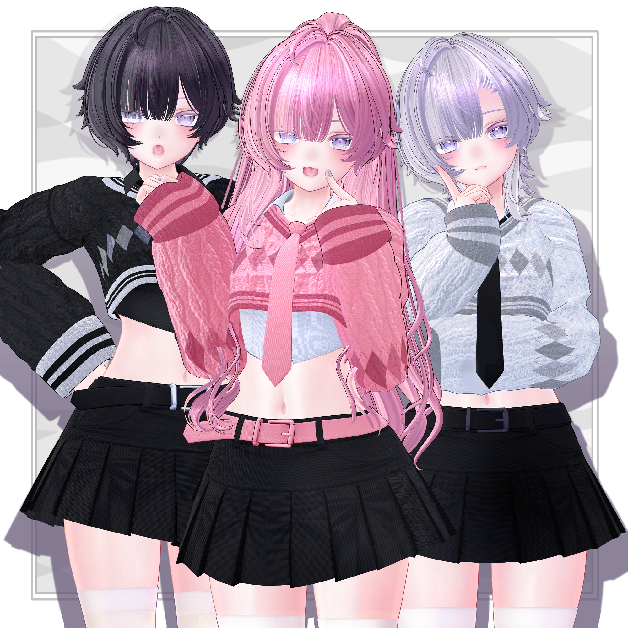 【VRC想定】3way＋2 PWS Hair pack - GLAY Unknown - BOOTH