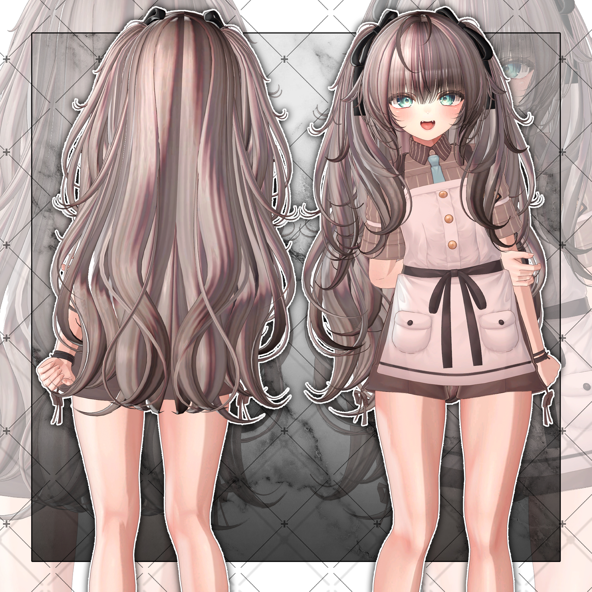 【VRC想定】Feather Two side Twin Tail Hair - GLAY Unknown - BOOTH