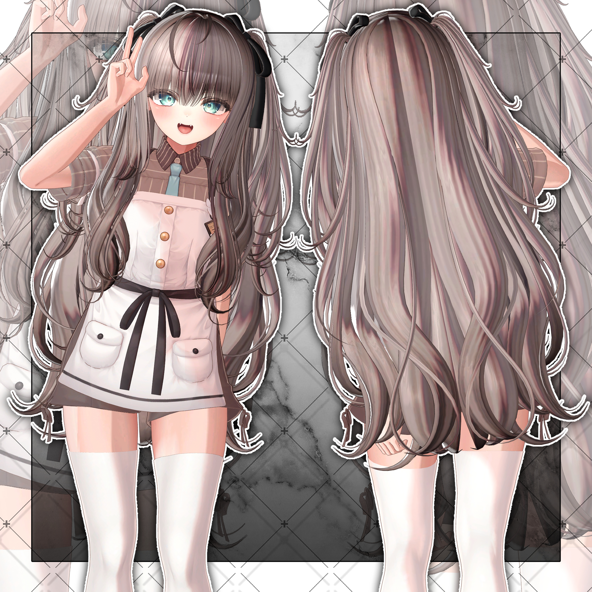 【VRC想定】Feather Two side Twin Tail Hair - GLAY Unknown - BOOTH