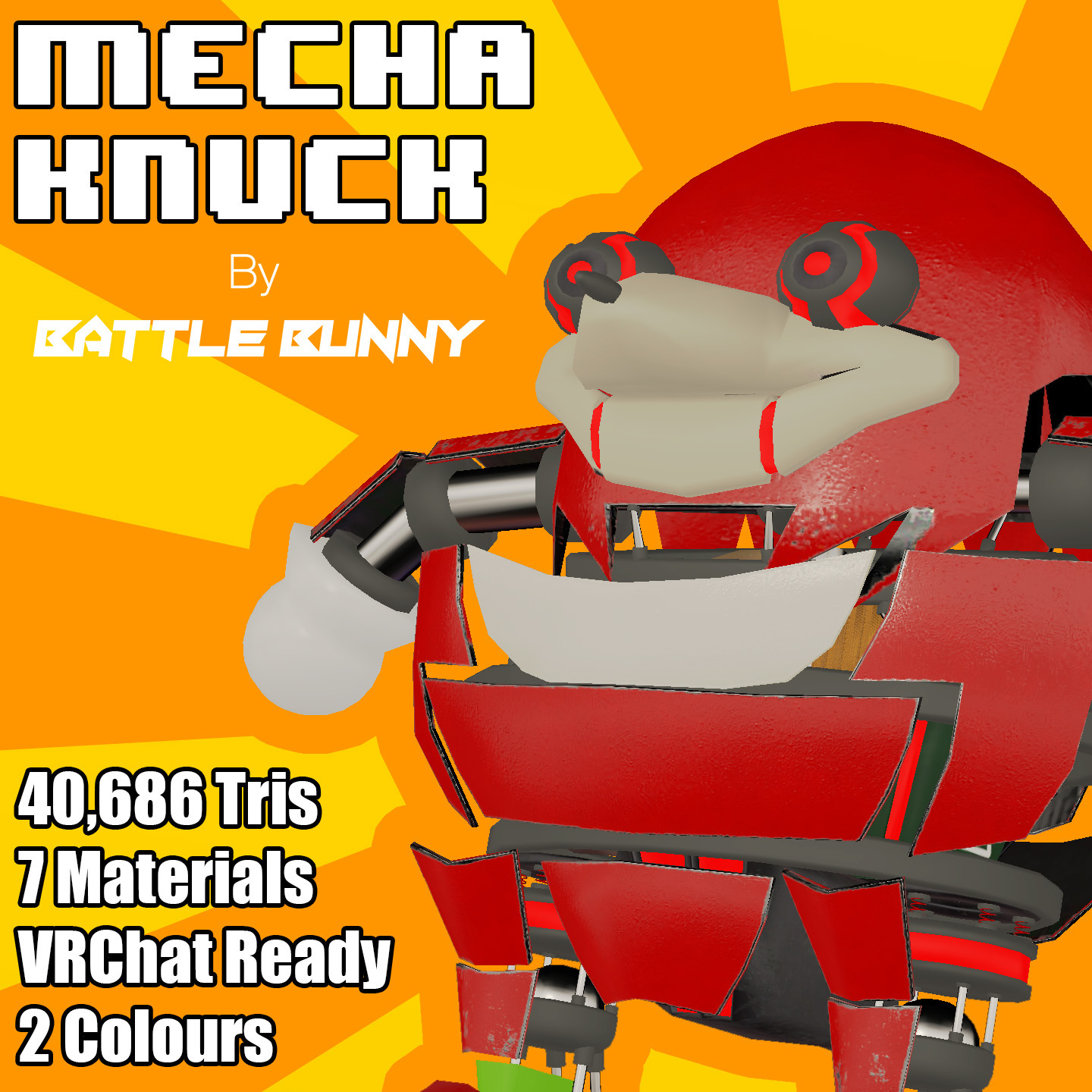 [Original 3D Model] Mecha Knuck - Battle Bunny Mods - BOOTH