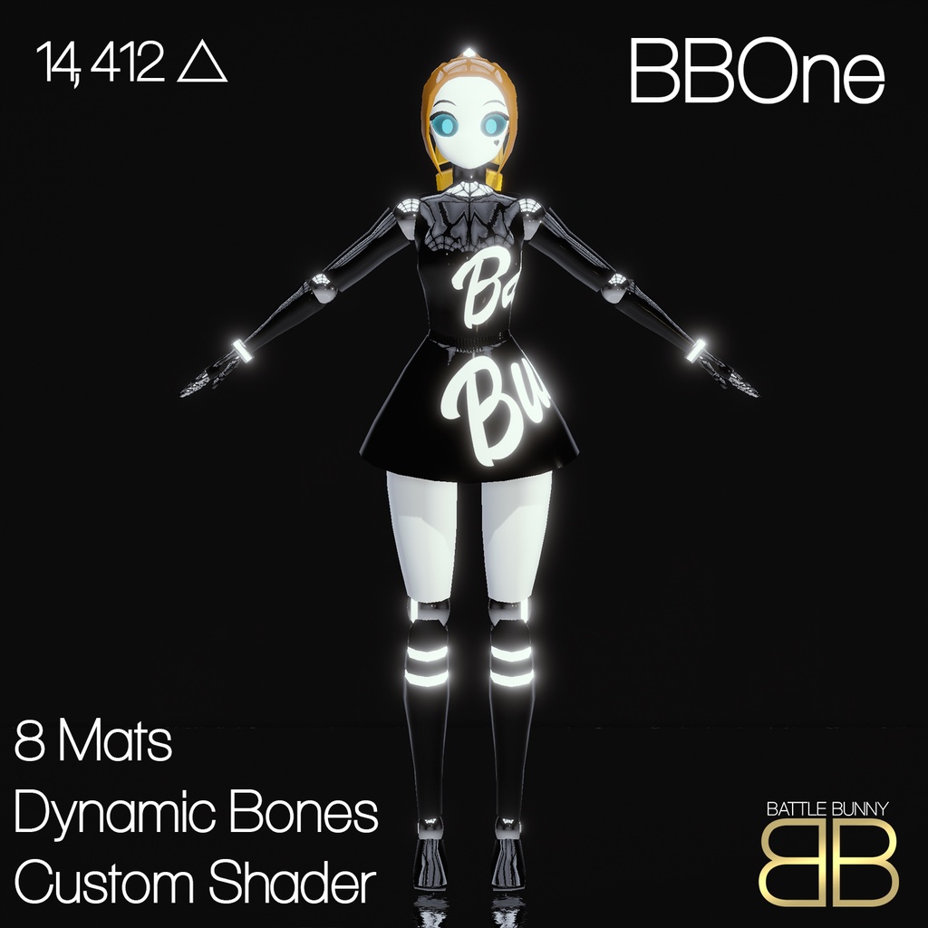 [Original 3D Model] BBOne VRChat Avatar - Battle Bunny Mods - BOOTH