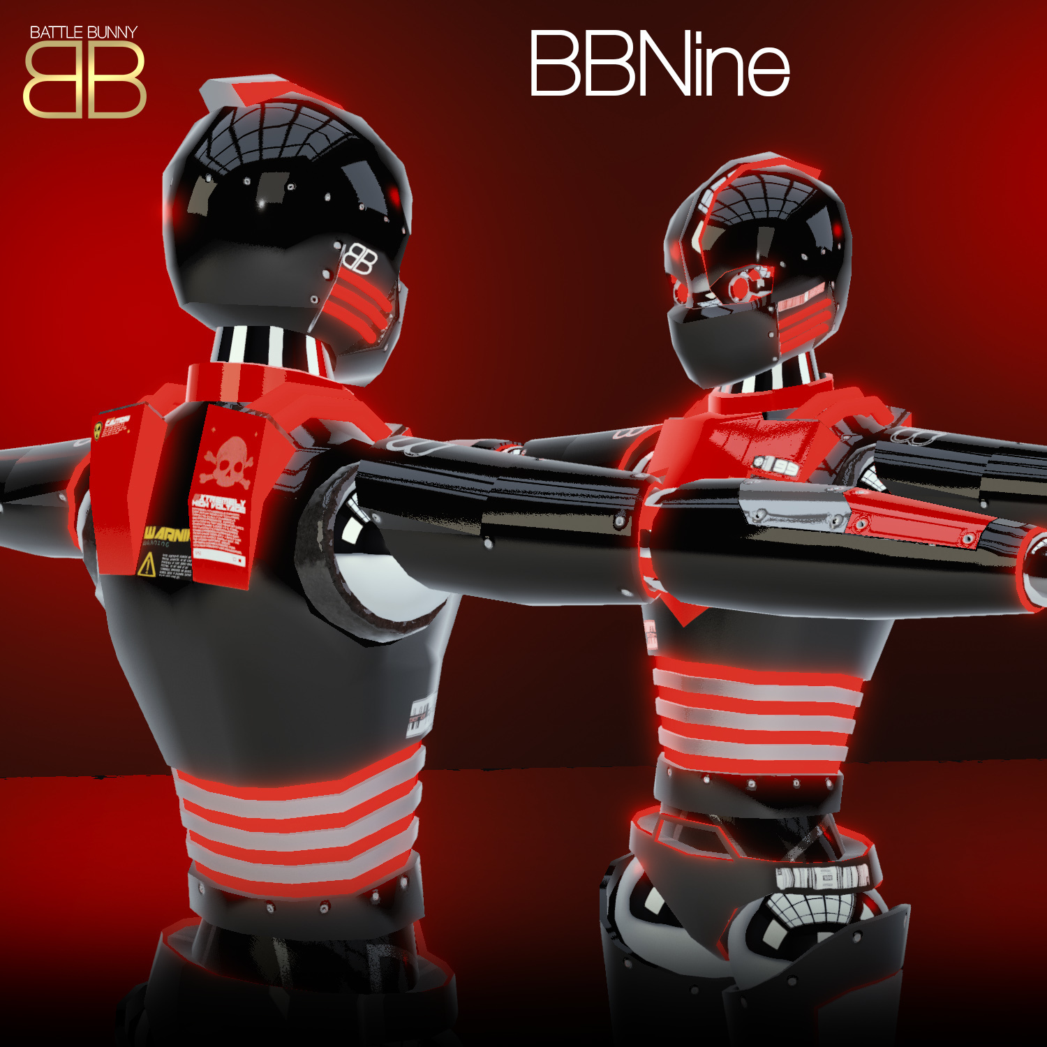 [Original 3D Model] BBNine Tactical Robot VRChat Avatar - Battle Bunny ...