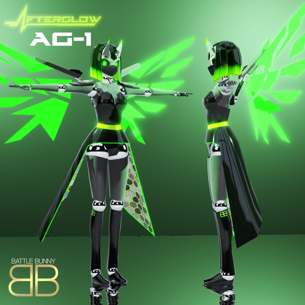 [Original 3D Model] Afterglow AG-1 Oni Robot VRChat Avatar - Battle ...