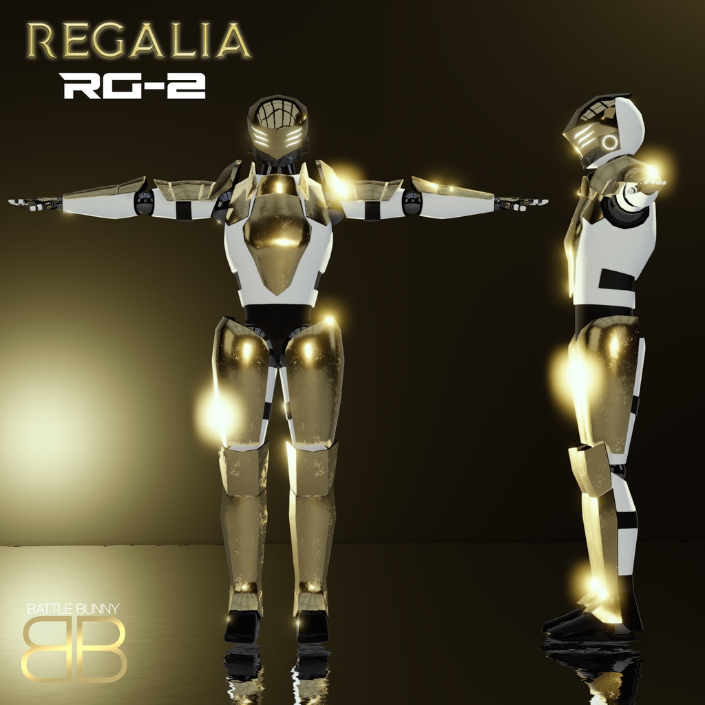 [Original 3D Model] Regalia RG-2 Royal Knight Robot VRChat Avatar ...
