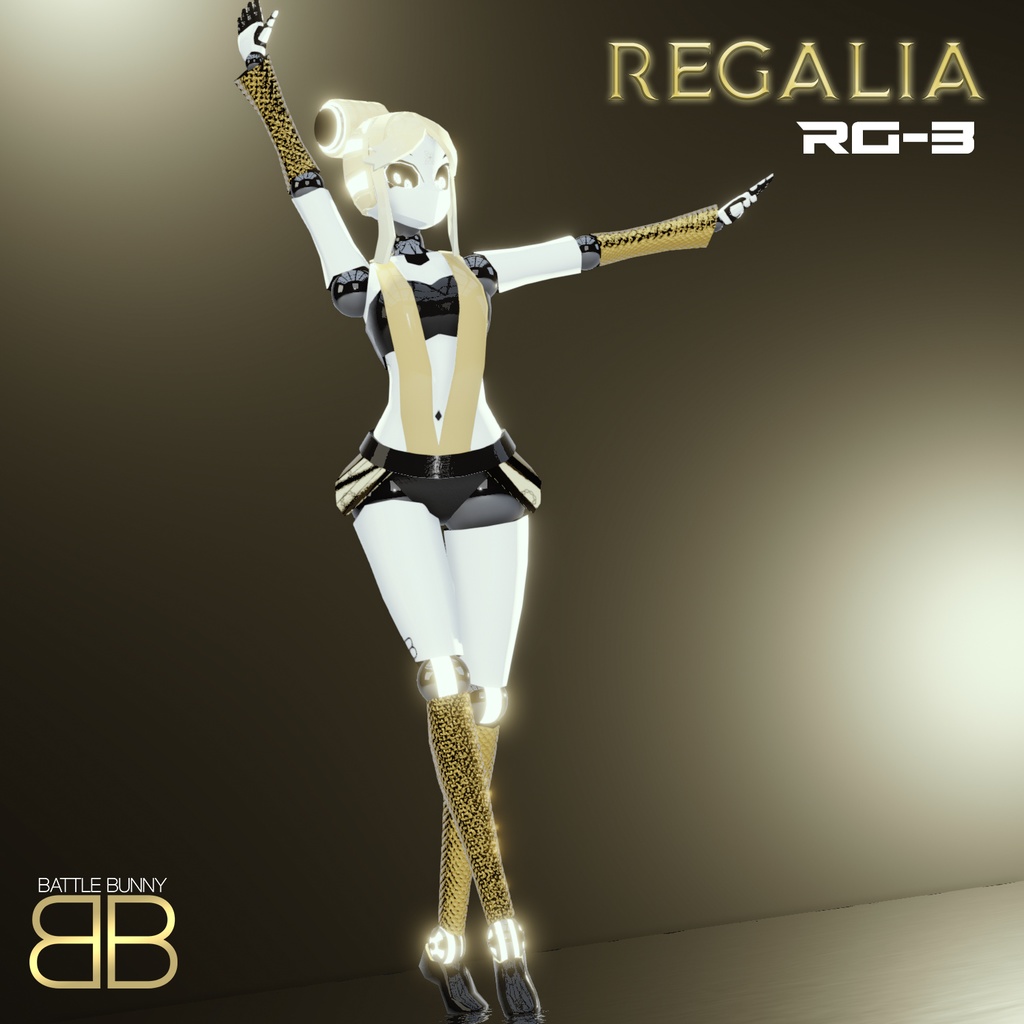 [Original 3D Model] Regalia RG-3 Dancer Robot VRChat Avatar - Battle Bunny Mods - BOOTH