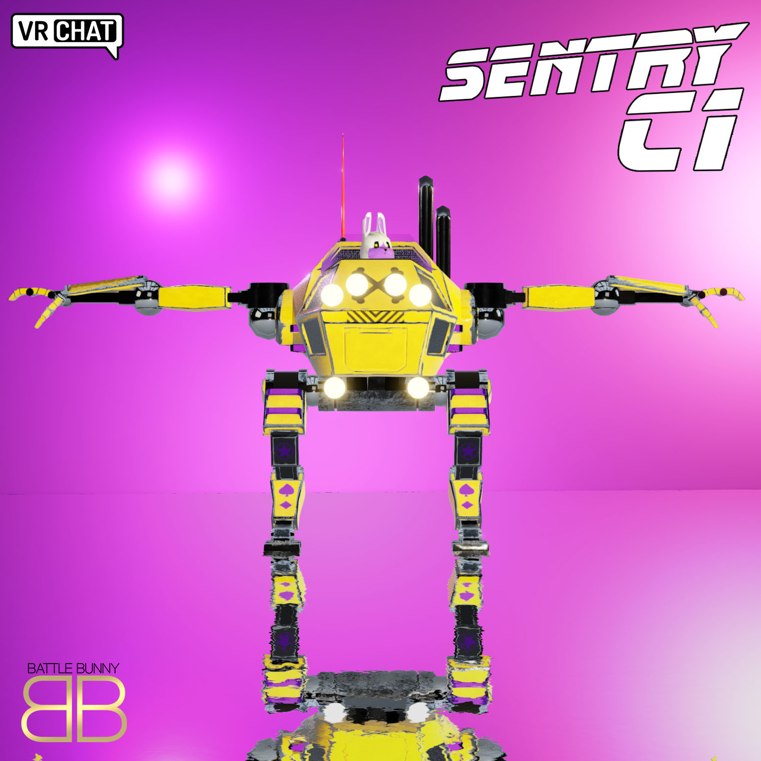 [Original 3D Model] Sentry C1 Mecha Avatar + Pilot [VRChat] - Battle ...