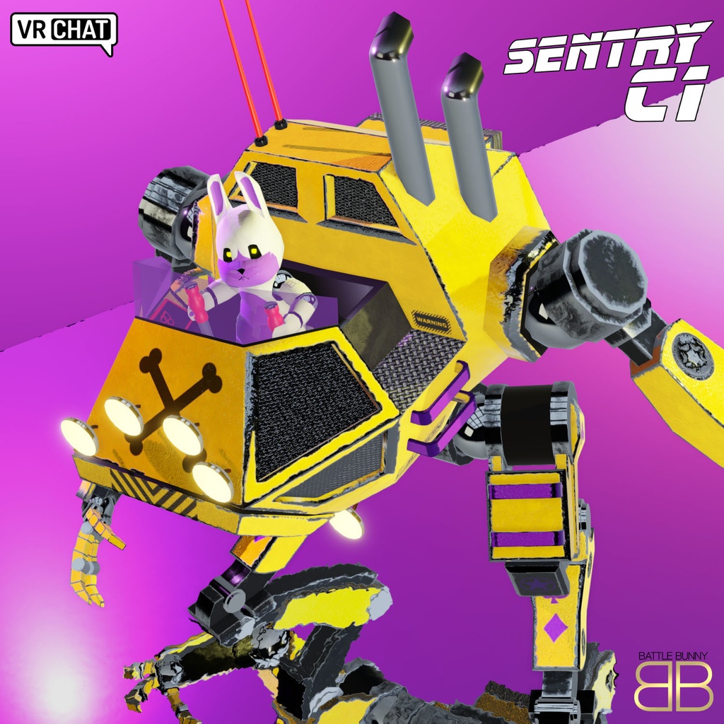 [Original 3D Model] Sentry C1 Mecha Avatar + Pilot [VRChat] - Battle ...