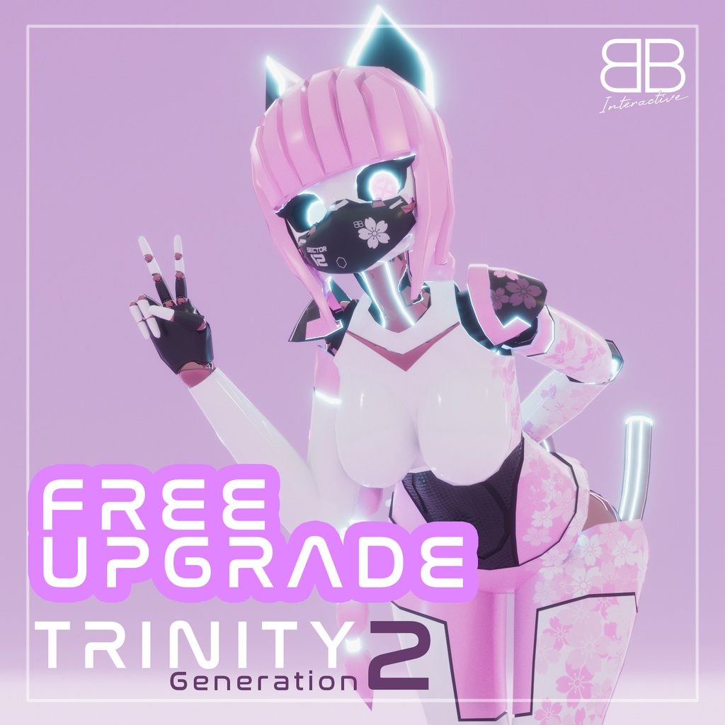[Original 3D Model] TRINITY TR1 Sakura Neko Robot VRChat Avatar - Battle Bunny Mods - BOOTH
