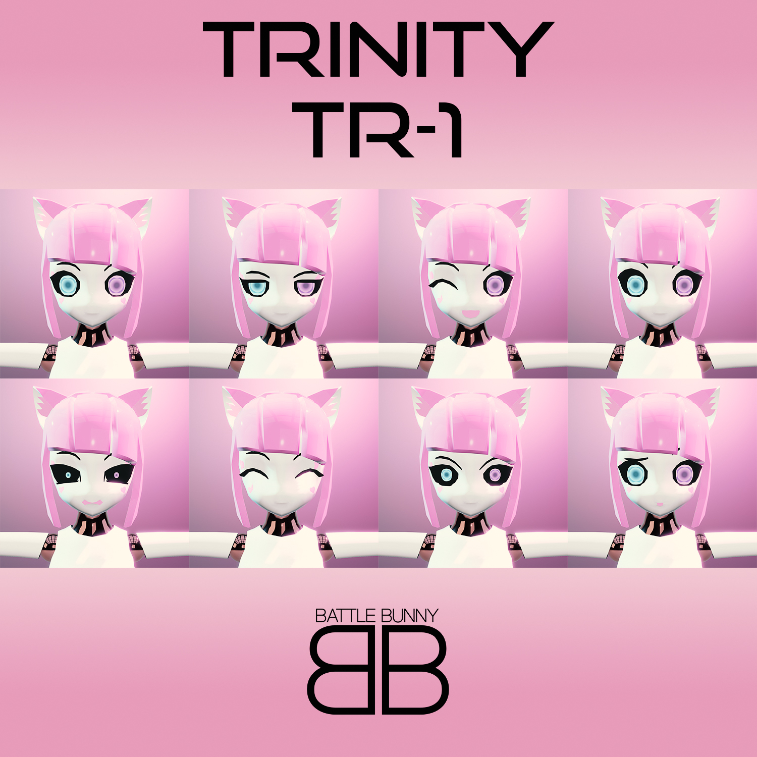 [Original 3D Model] TRINITY TR1 Sakura Neko Robot VRChat Avatar - Battle Bunny Mods - BOOTH