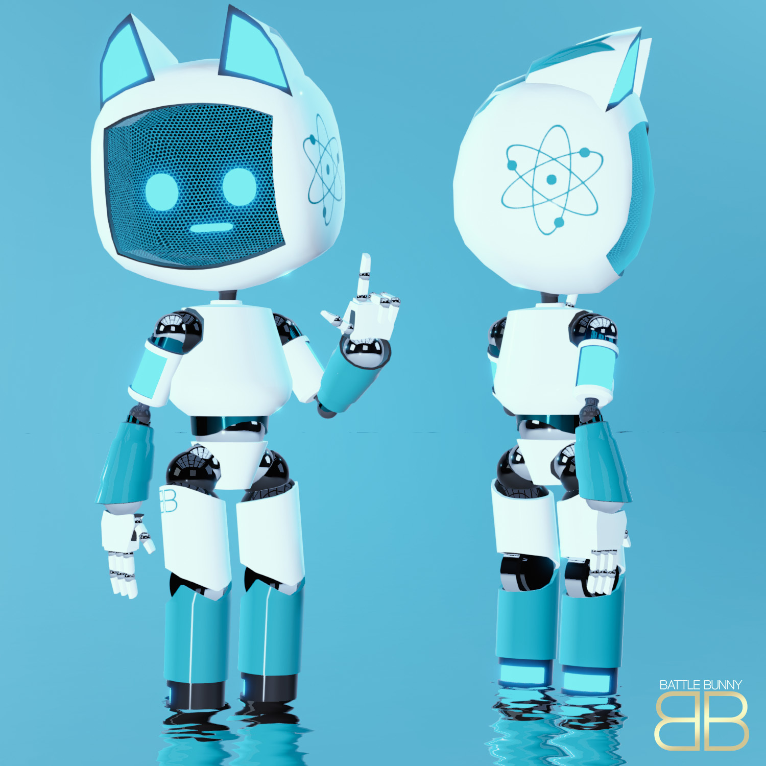 [Original 3D Model] M1N1-M2 Cute Neko Bot VRChat Avatar - Battle Bunny ...