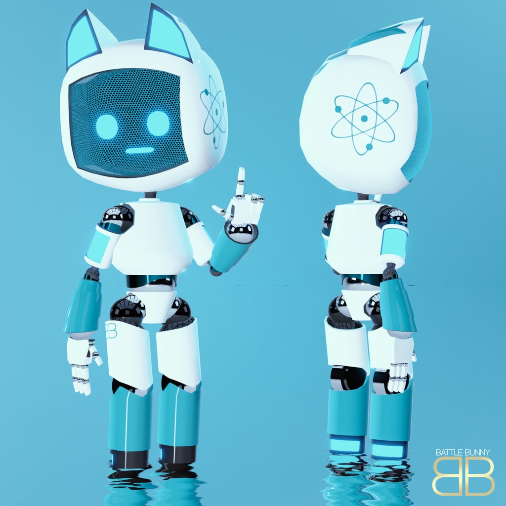 [Original 3D Model] M1N1-M2 Cute Neko Bot VRChat Avatar - Battle Bunny ...